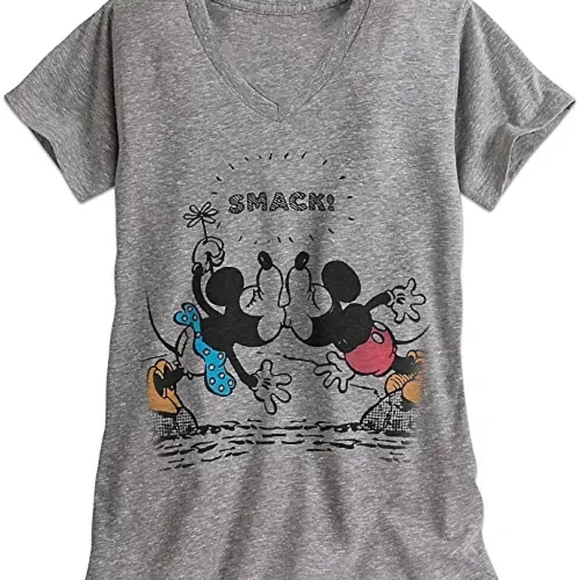 Disney | Tops | Disney Mickey And Minnie Mouse Smack Large Gray | Poshmark